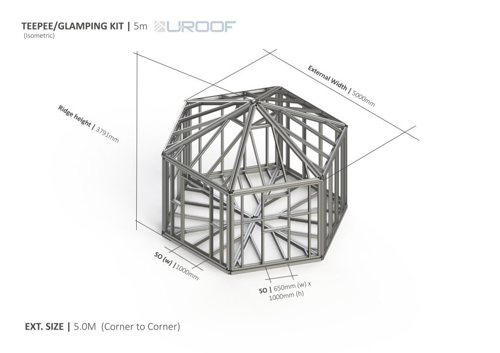Gazebos | Gazebo - 5000mm - U-Roof