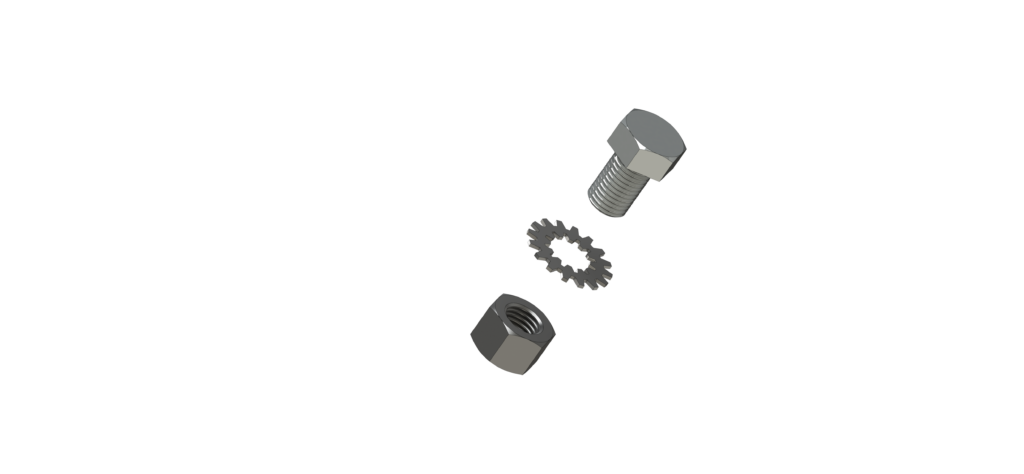 M16 x 25mm Bolt Set x 100 | Screw, Nut & Shakeproof Washer - U-Roof