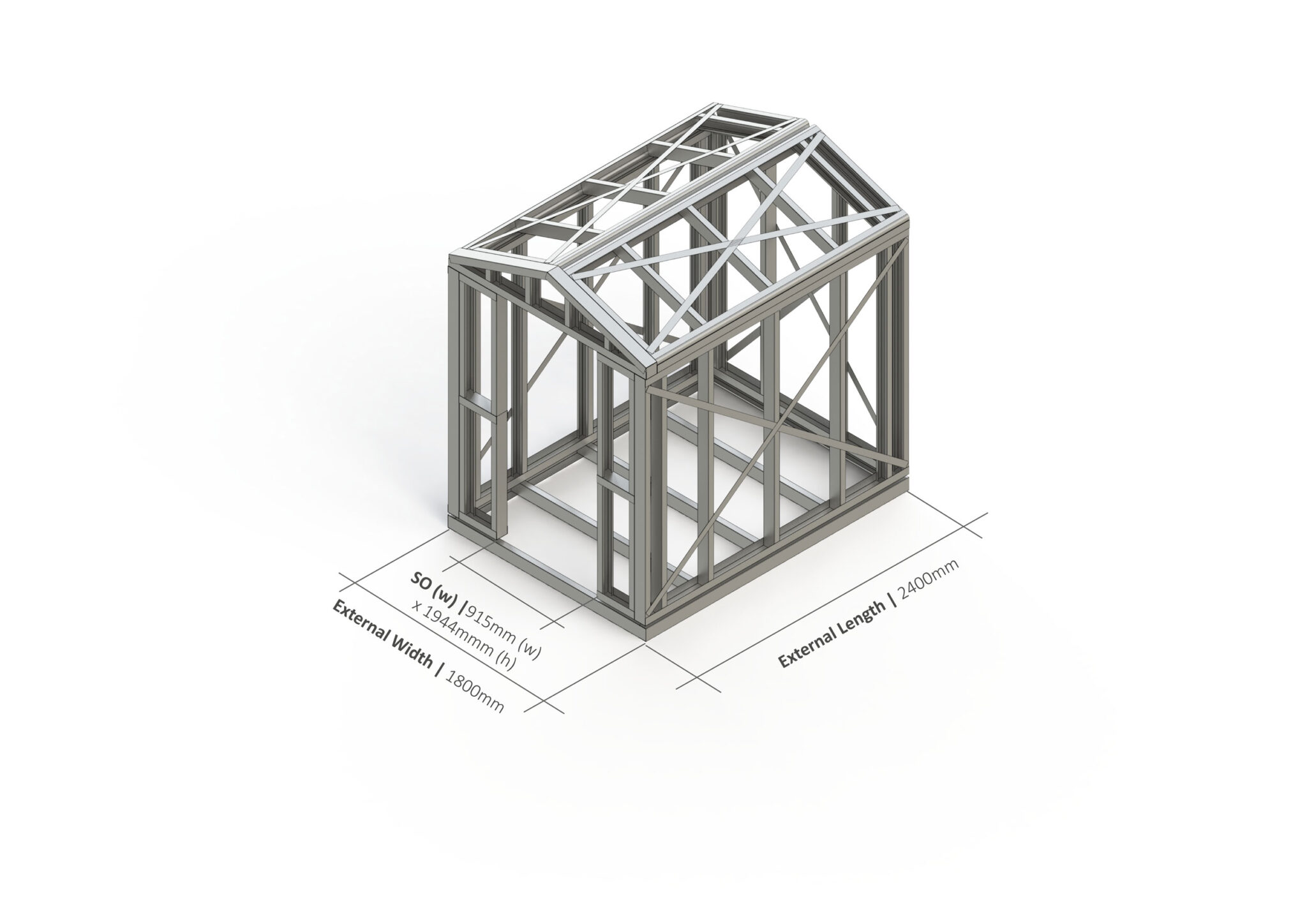Sheds/Shed Bases | Shed - 2400mm x 1800mm - U-Roof