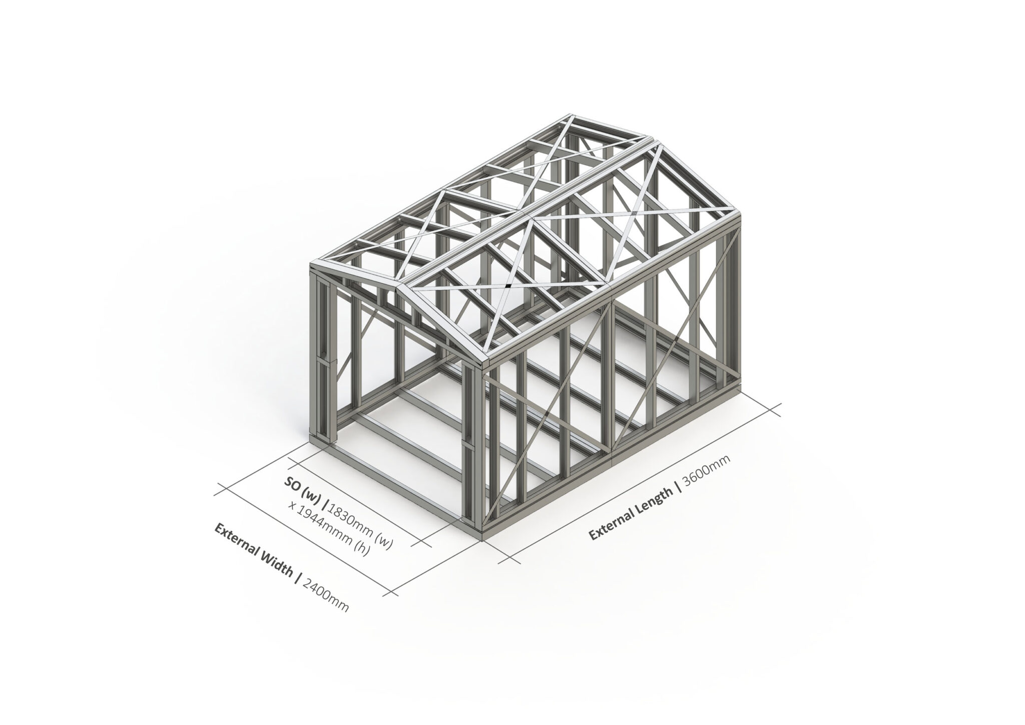 Sheds/Shed Bases | Shed With Double Doors - 3000mm x 3000mm - U-Roof